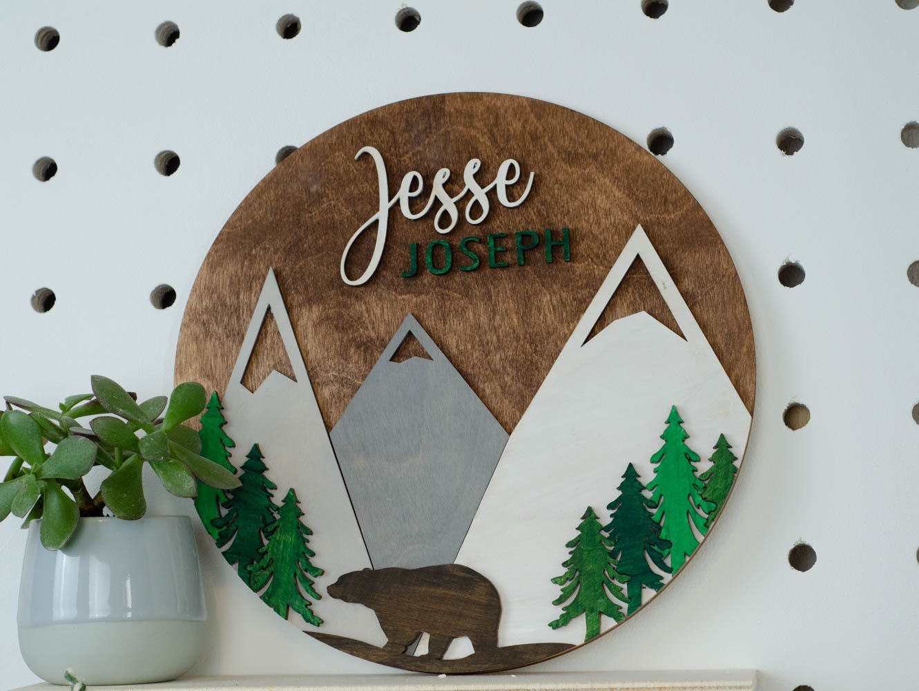 Adventure Mountain Nursery Name Sign – Birch and Tides