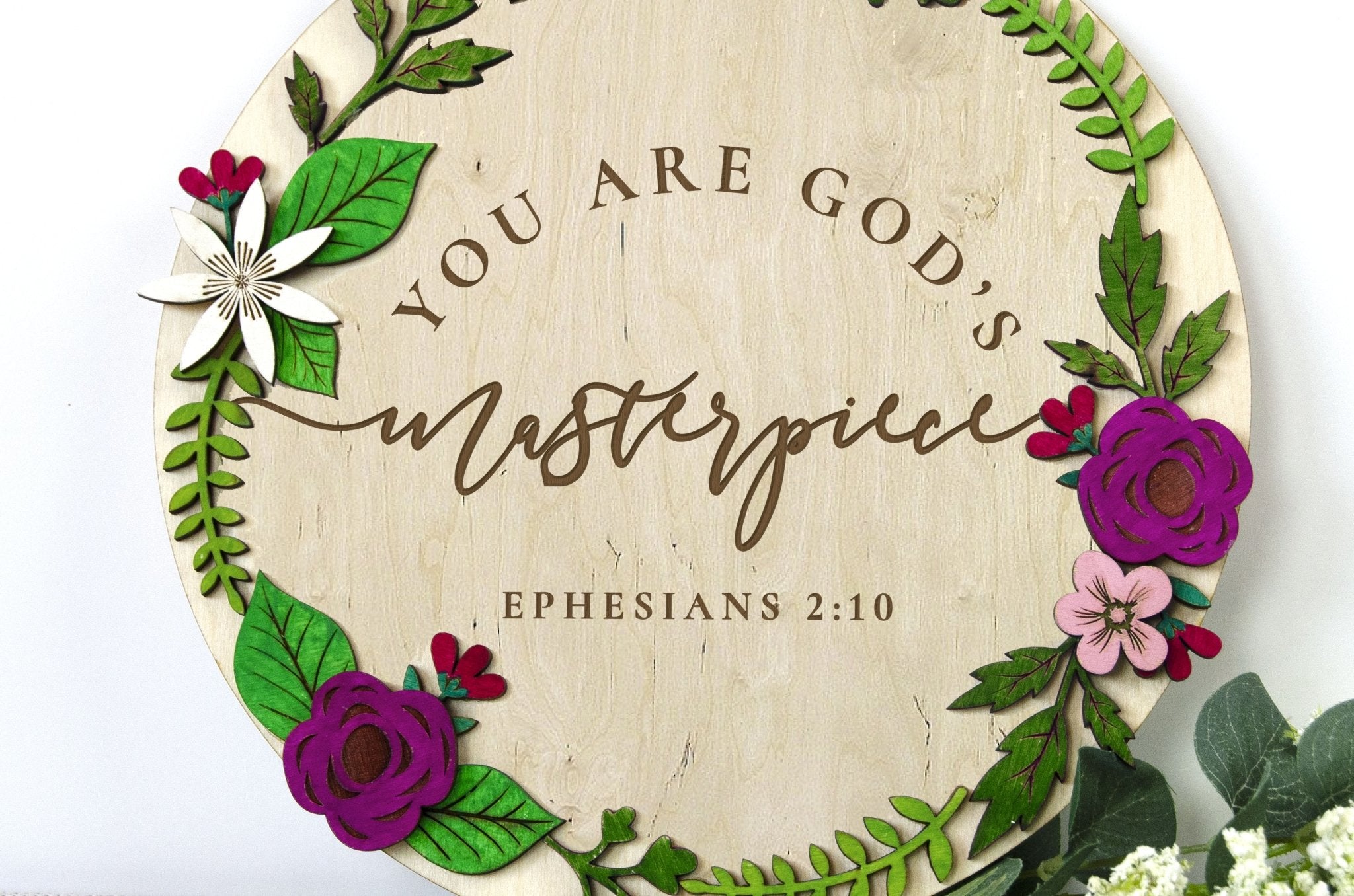 Contemporary christian wooden wall art - You are Gods masterpiece wood ...