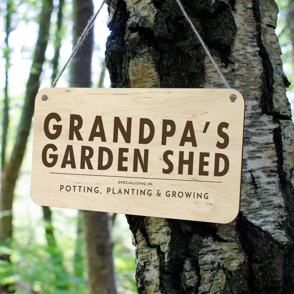 Grandpas Shed wooden personalised sign – Birch and Tides