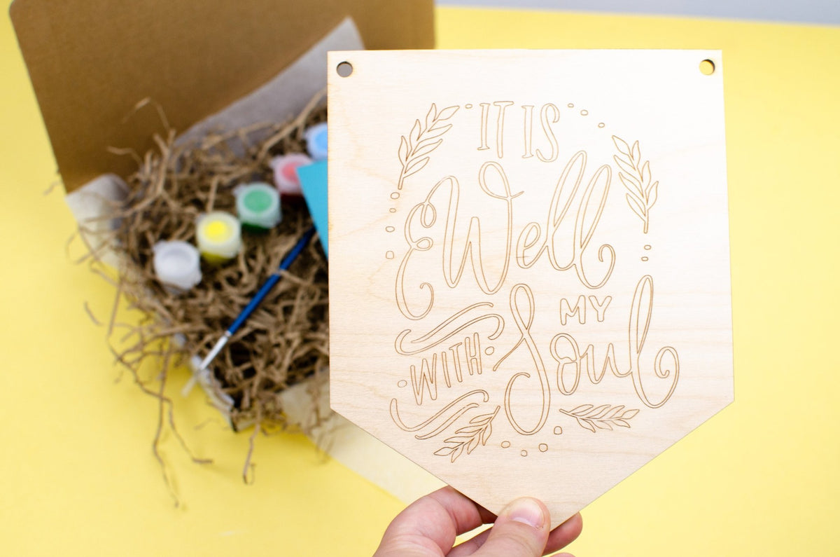 It is well wooden banner painting kit – Birch and Tides