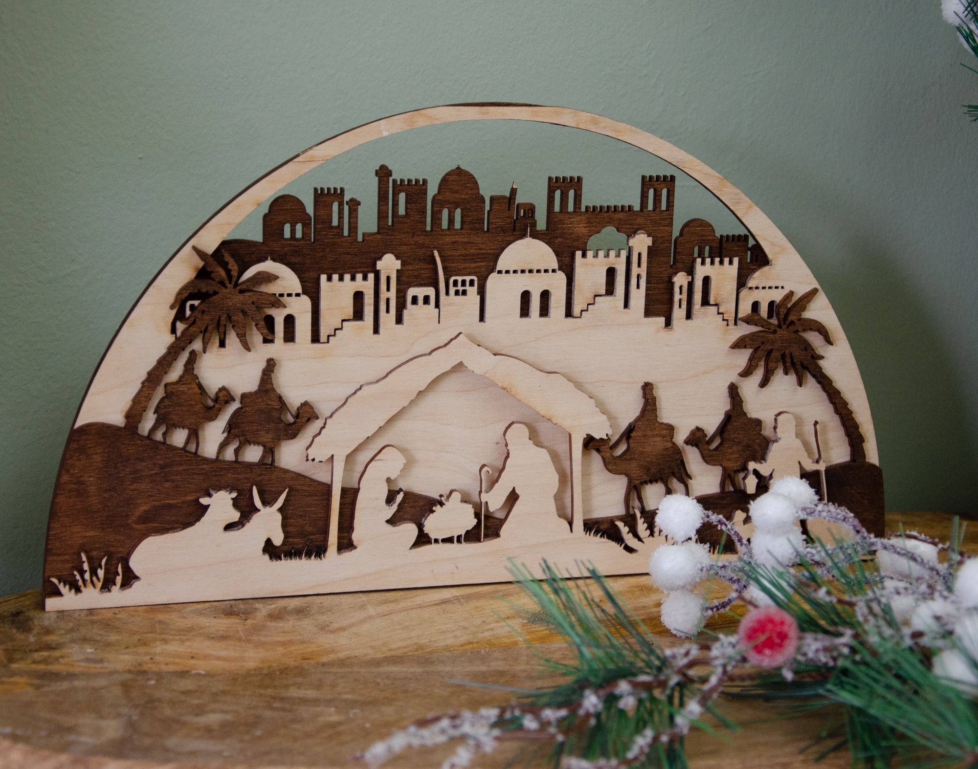Layered Nativity scene – Birch and Tides