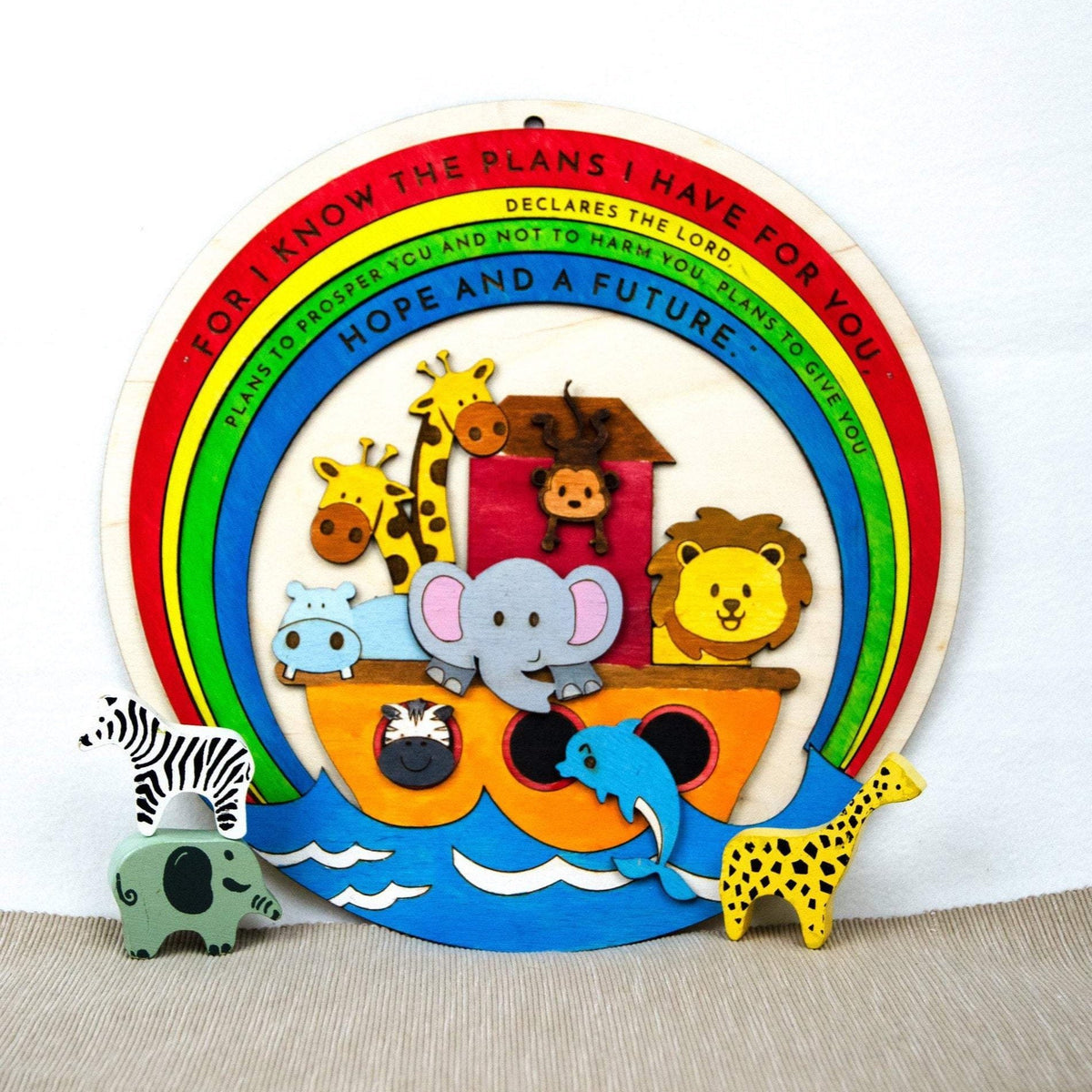 Noah’s Ark Wooden sign, perfect christening gift – Birch and Tides