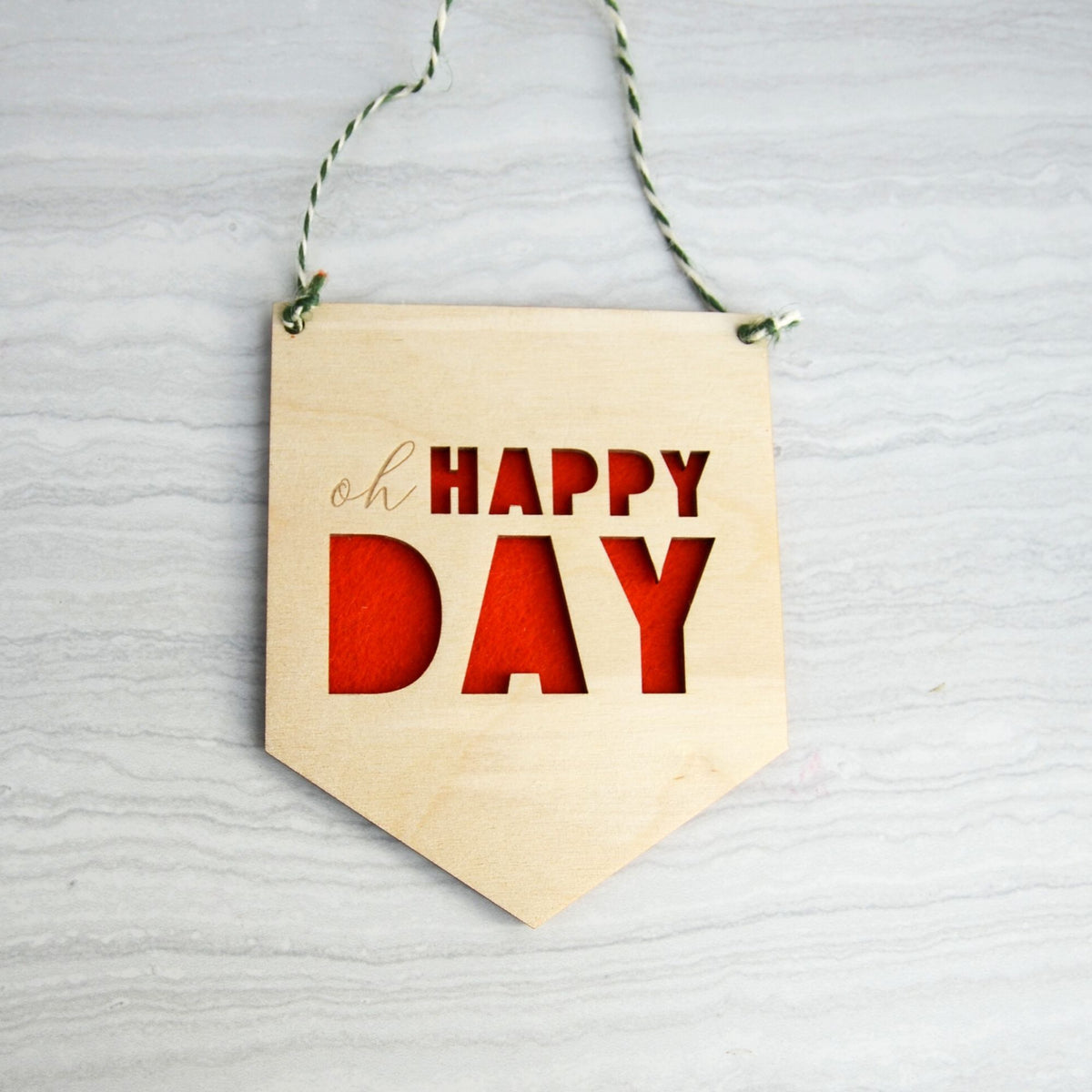 Oh happy day mini wood and felt banner – Birch and Tides