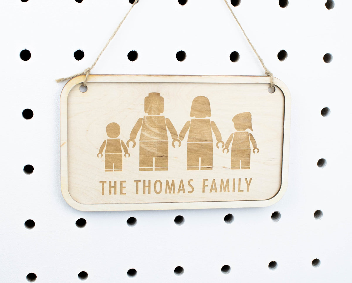 Personalised Lego family wall hanging sign – Birch and Tides